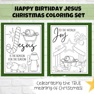 Kids Printable Happy Birthday Jesus Christmas Bible Verse Coloring ...