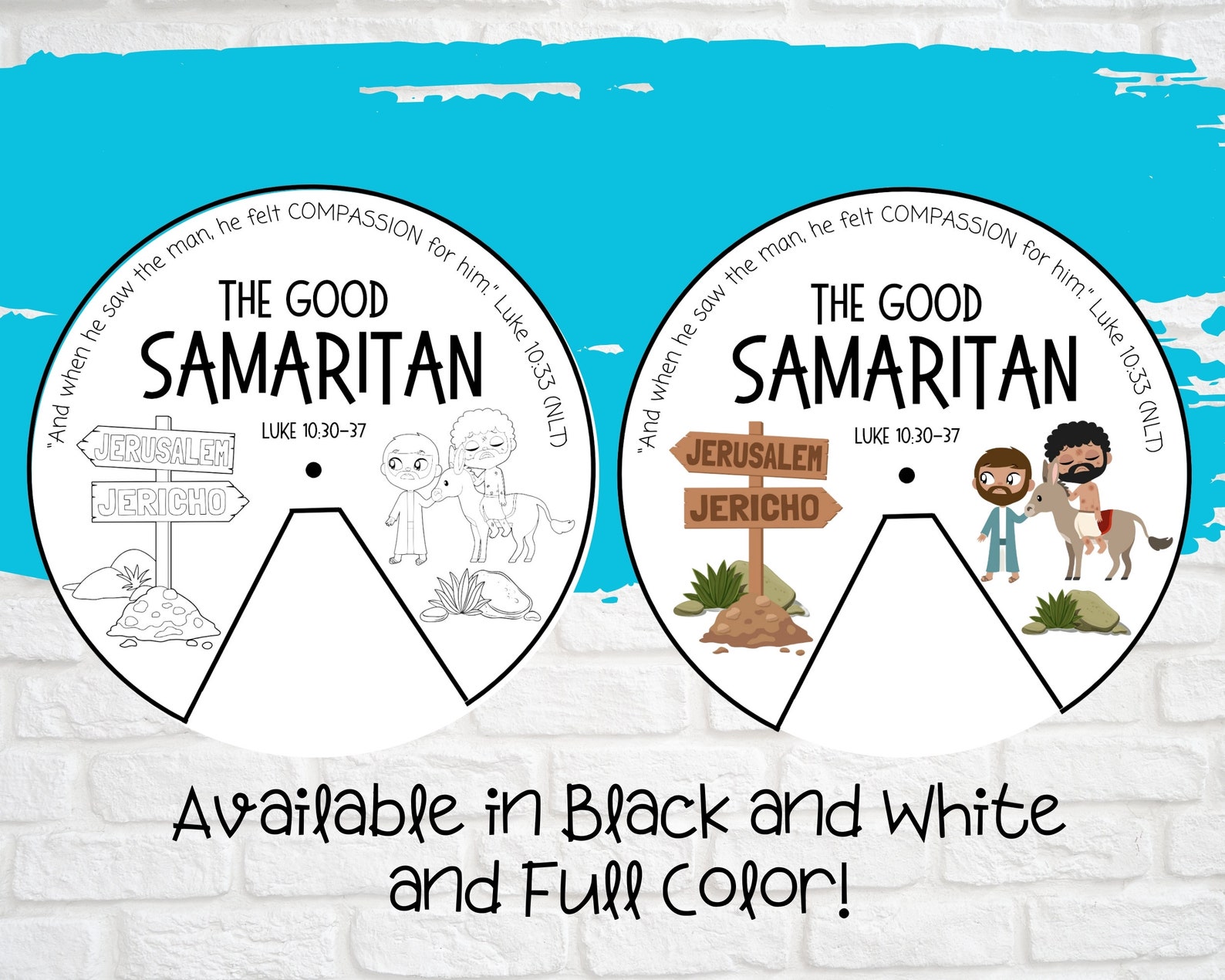 Kids Printable Good Samaritan Spinner Color Wheel, Sunday School ...