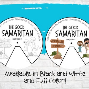 Kids Printable Good Samaritan Spinner Color Wheel, Sunday School ...