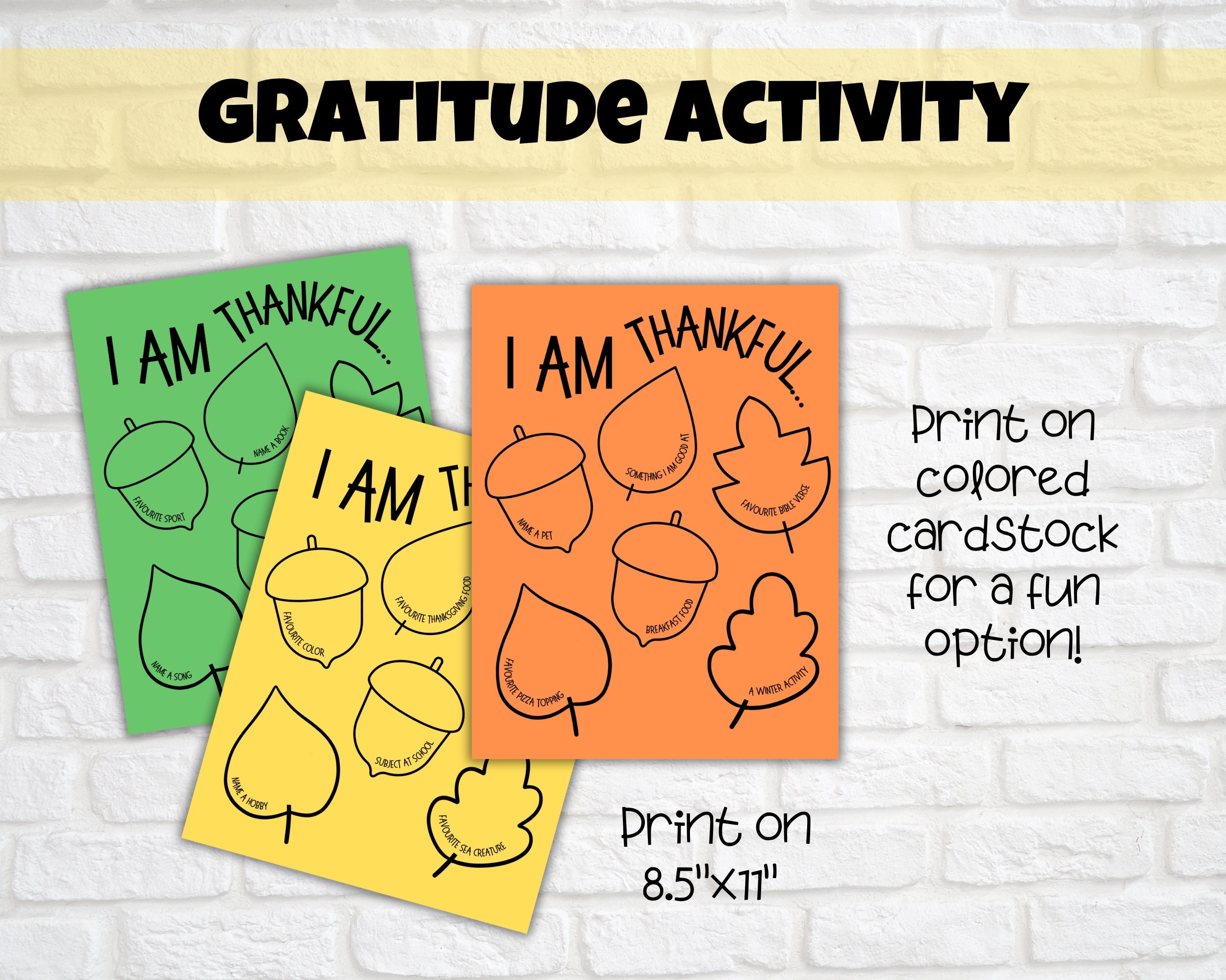 Thanksgiving/fall Bible Themed Activity, 30 Gratitude Prompts, Sunday ...