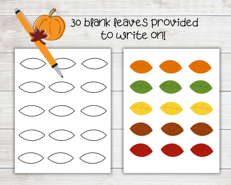 Thanksgiving/fall Gratitude Tree Kids Activity, 30 Faith-filled ...