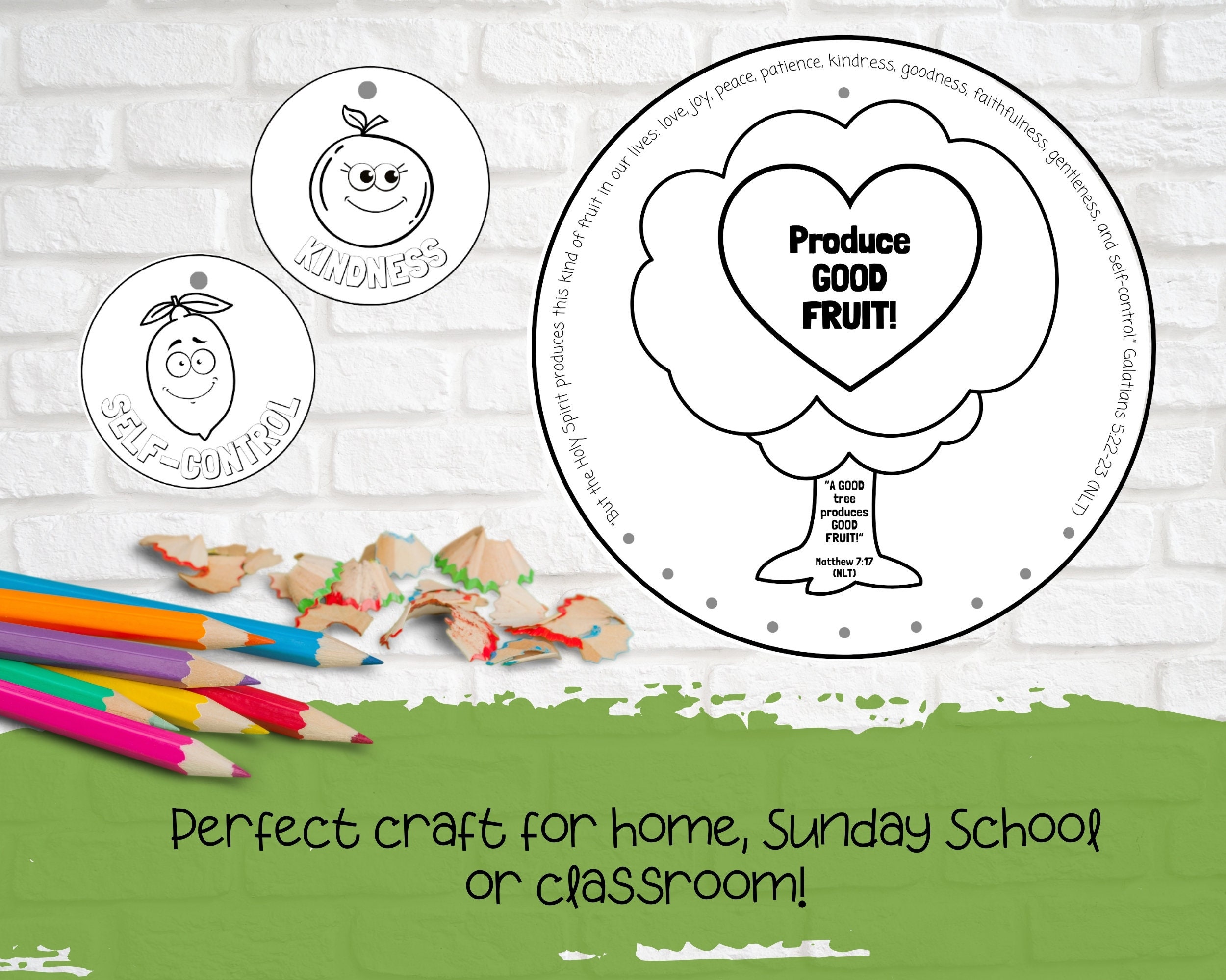Kids Printable Fruit of the Spirit Craft, Sunday School Activity, Kids ...