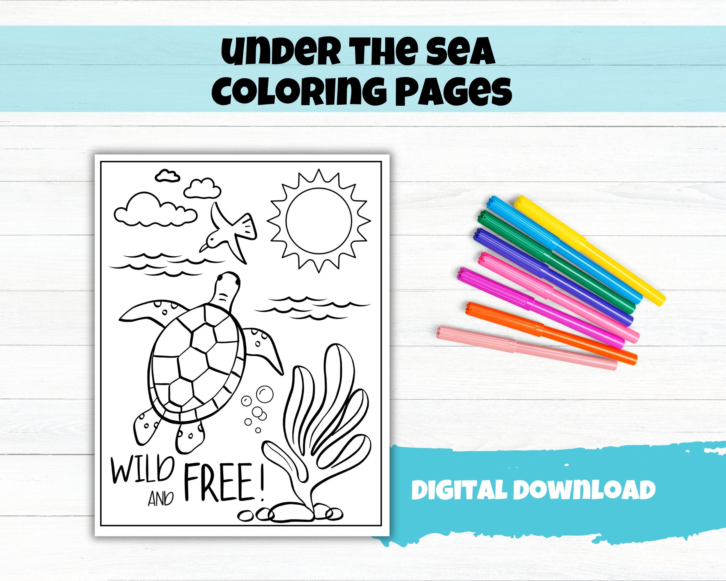 Affirming Under the Sea Mermaid Coloring Set for Kids 5 - Etsy