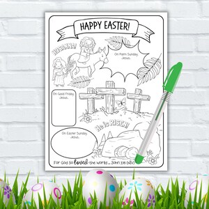 Printable Bible Verse Easter Activity Pages, Easter Games, Sunday ...