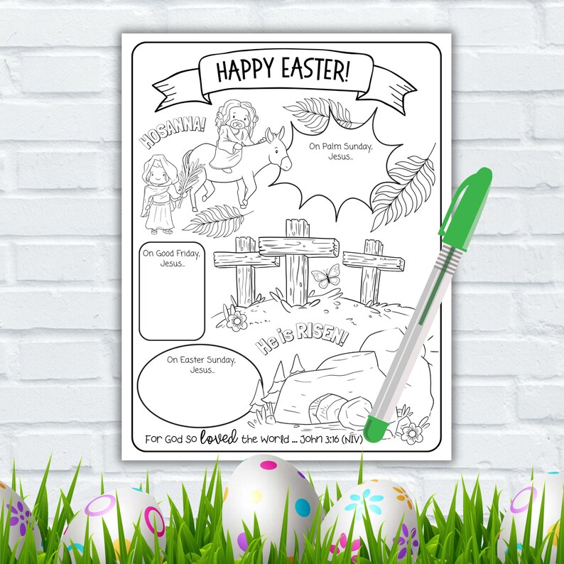 Printable Bible Verse Easter Activity Pages, Easter Games, Sunday ...