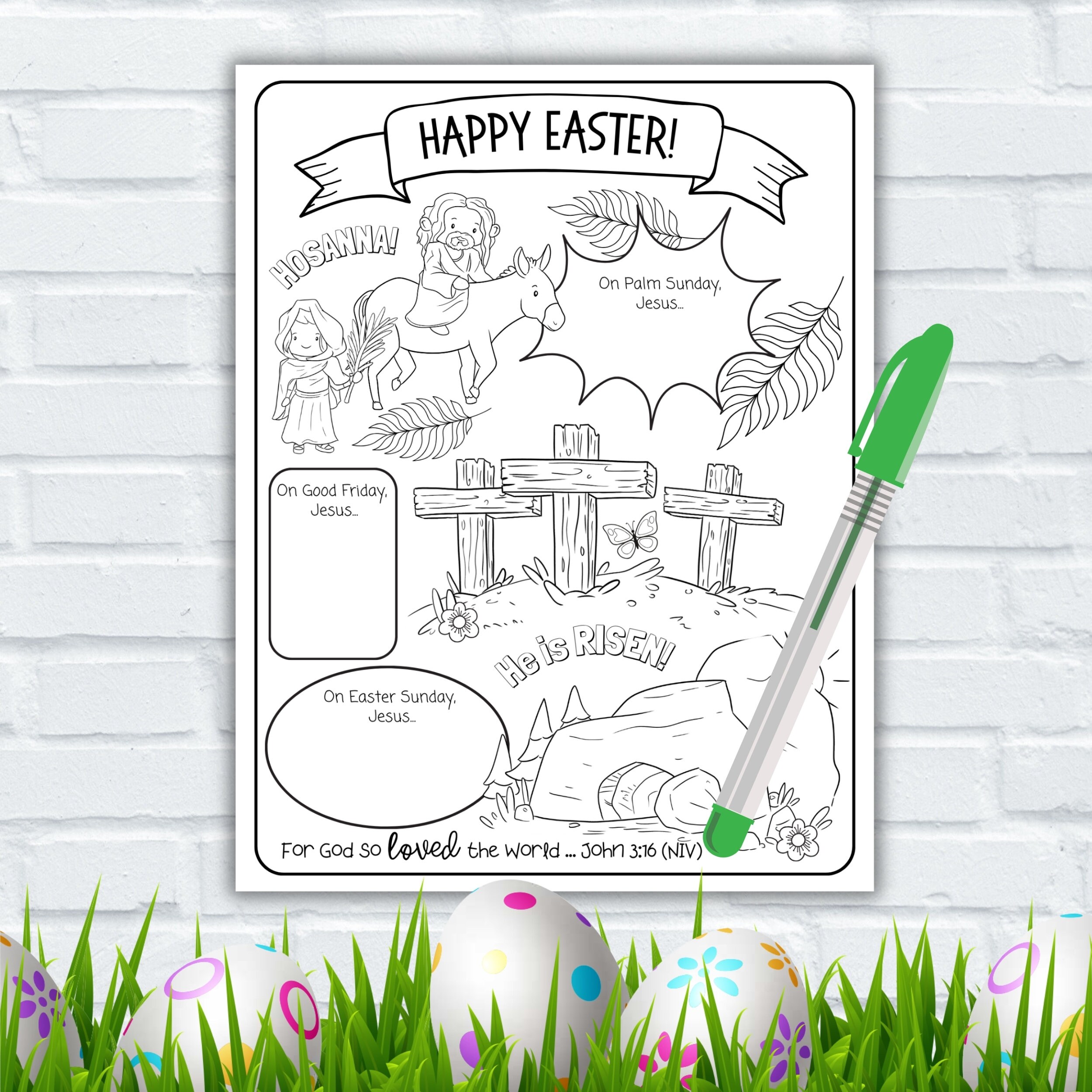 Printable Bible Verse Easter Activity Pages, Easter Games, Sunday ...