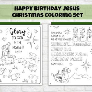 Kids Printable Happy Birthday Jesus Christmas Bible Verse Coloring ...