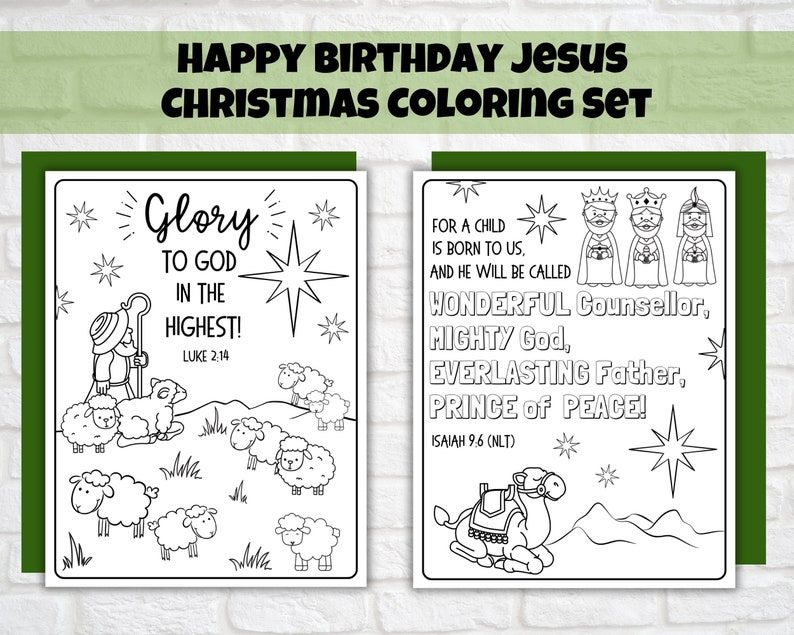 Kids Printable Happy Birthday Jesus Christmas Bible Verse Coloring ...