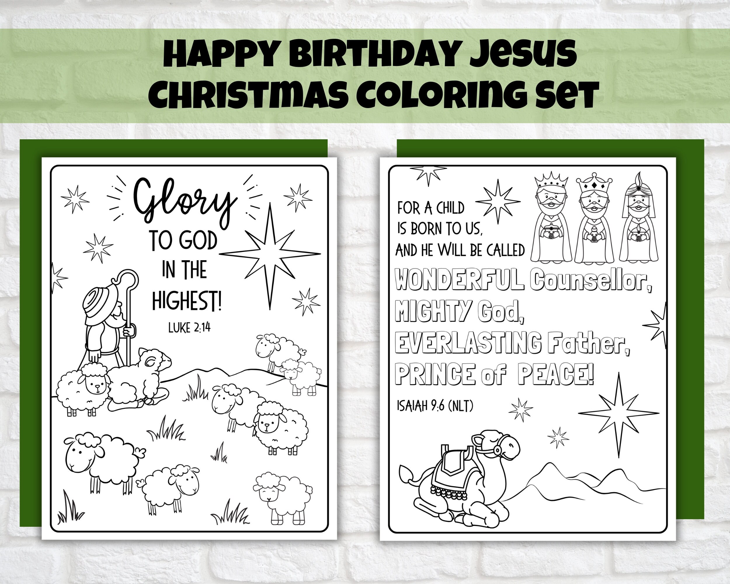 Kids Printable Happy Birthday Jesus Christmas Bible Verse Coloring ...