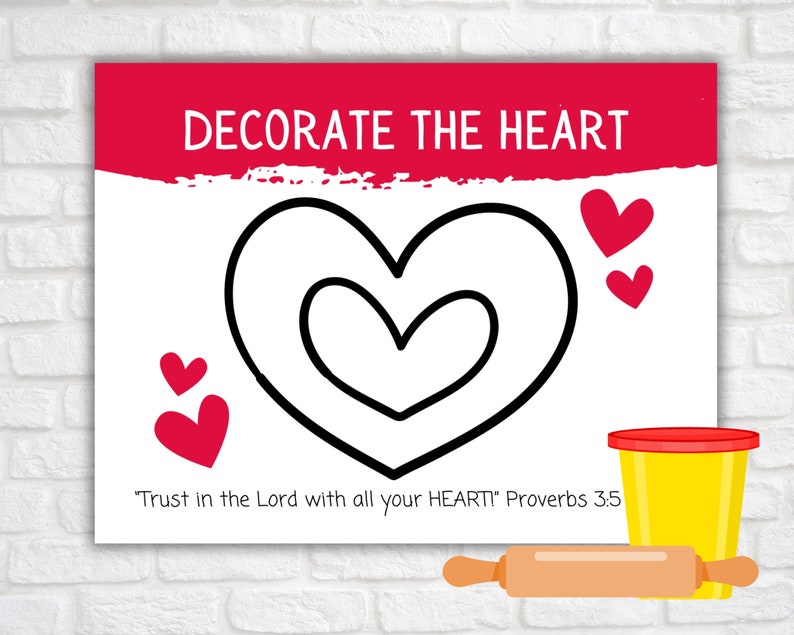 Printable Bible Verse Valentine Play Dough Mats, Wax Stix Activity ...