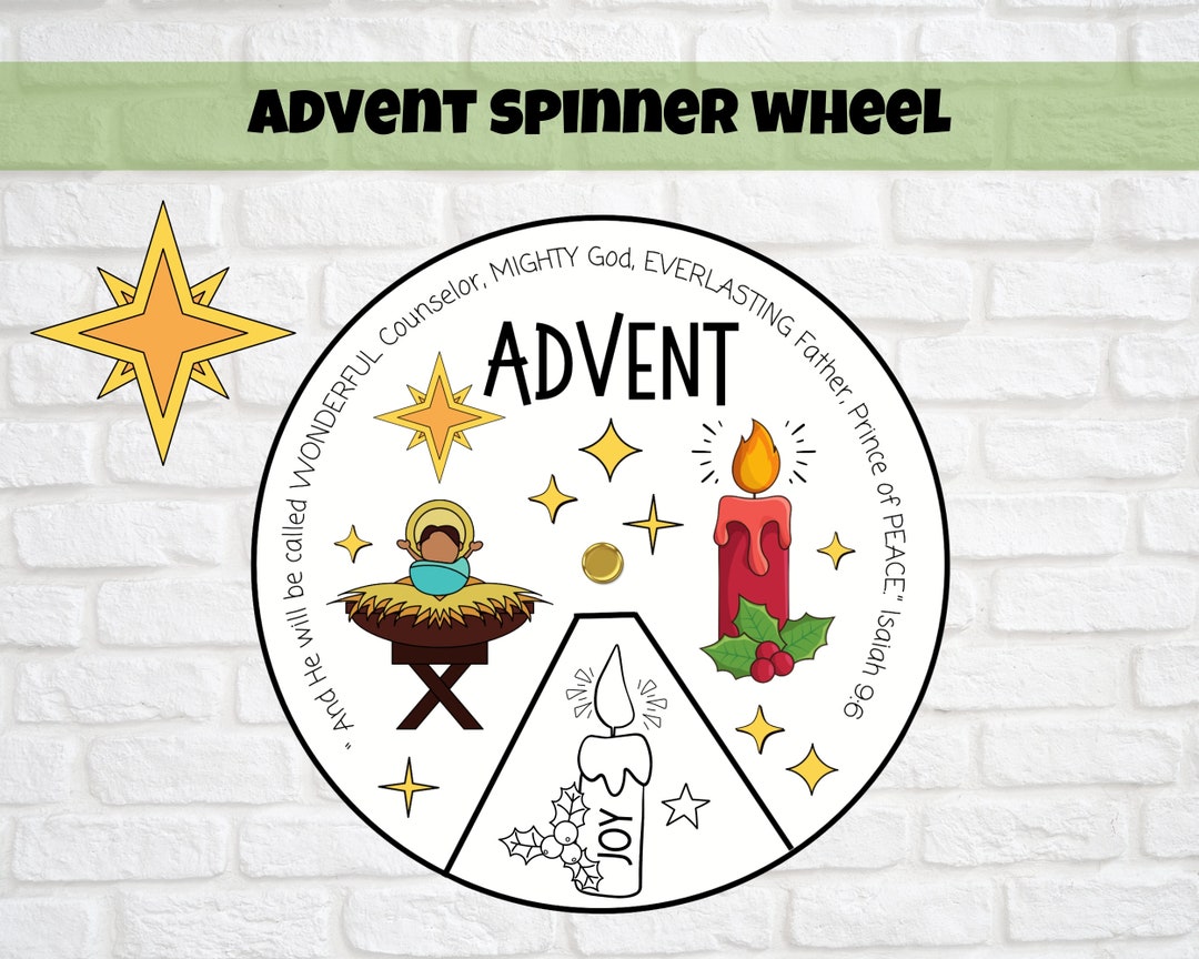 Kids Printable Advent Spinner Color Wheel, Nativity Sunday School ...