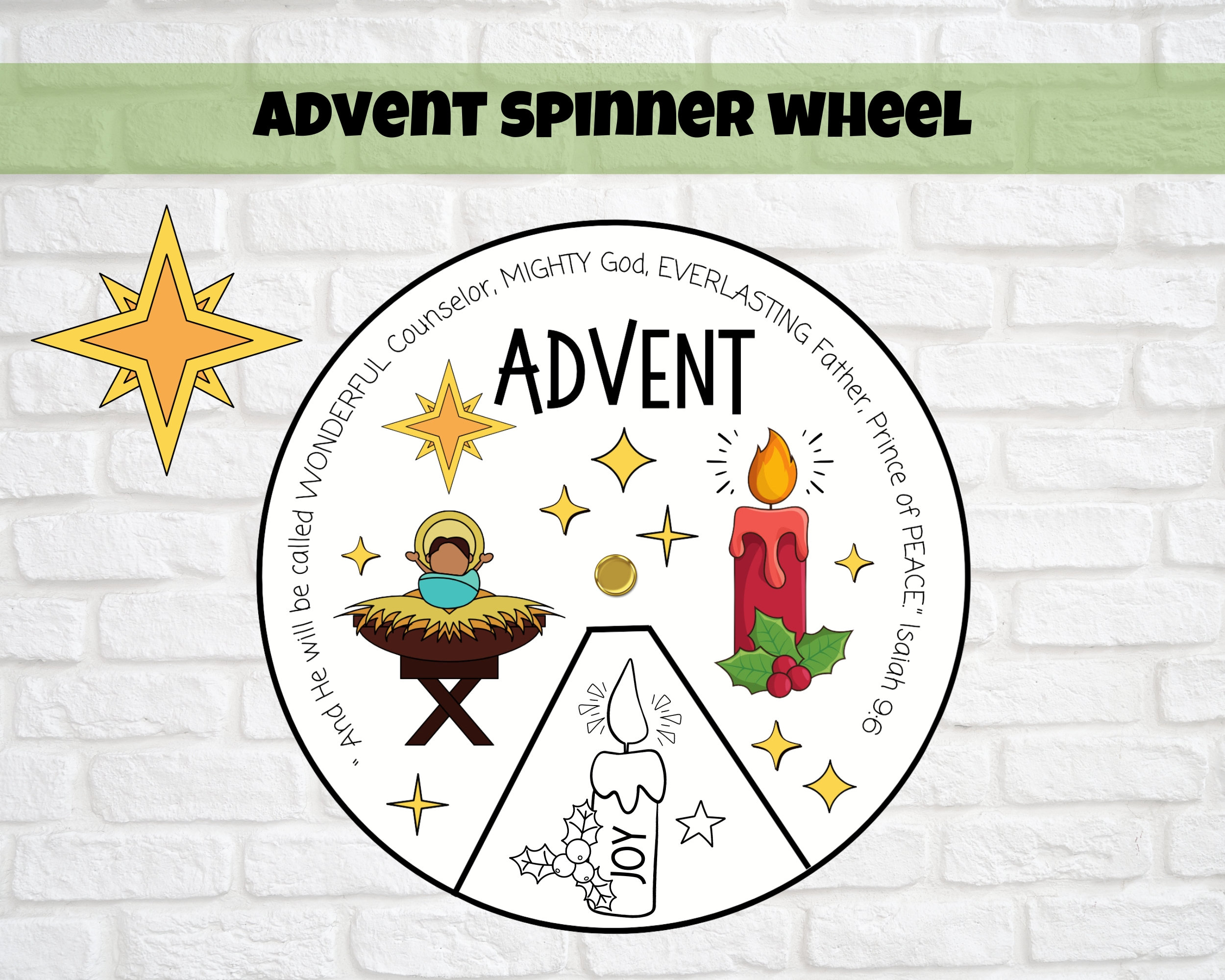 Kids Printable Advent Spinner Color Wheel, Nativity Sunday School ...
