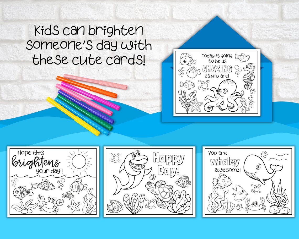 Under the Sea Kids Bible Verse Printable Set of 12 Colouring Pages, Set ...