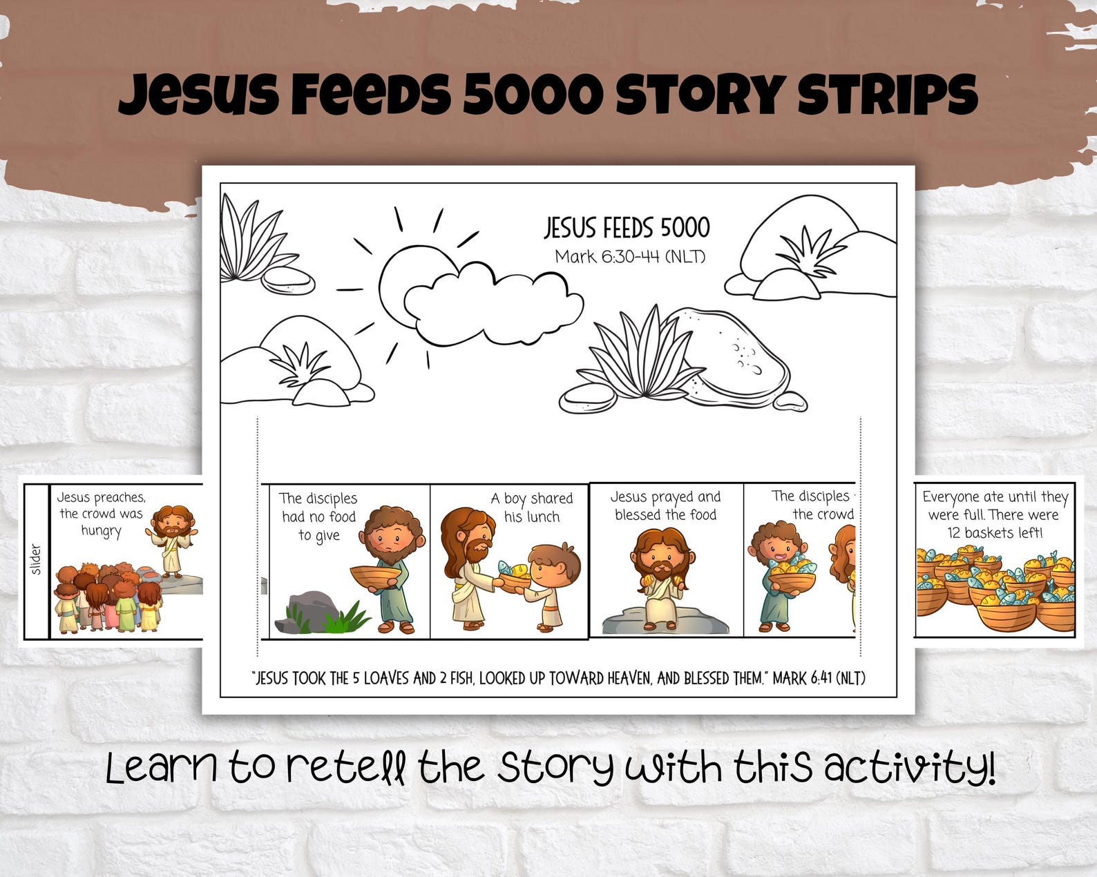 Jesus Feeds 5000 Story Strips, Sunday School Activity, Kids Church ...