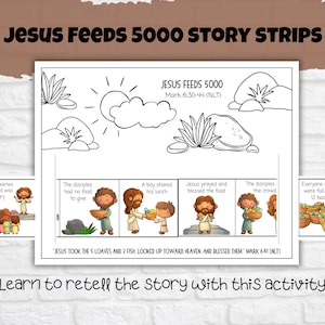 Jesus Feeds 5000 Story Strips, Sunday School Activity, Kids Church ...