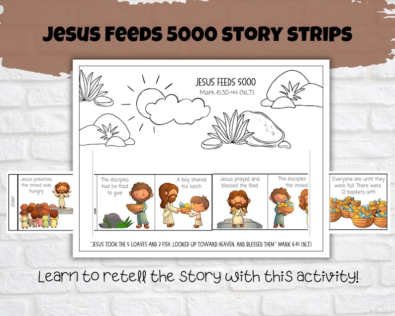 Jesus Feeds 5000 Story Strips, Sunday School Activity, Kids Church ...