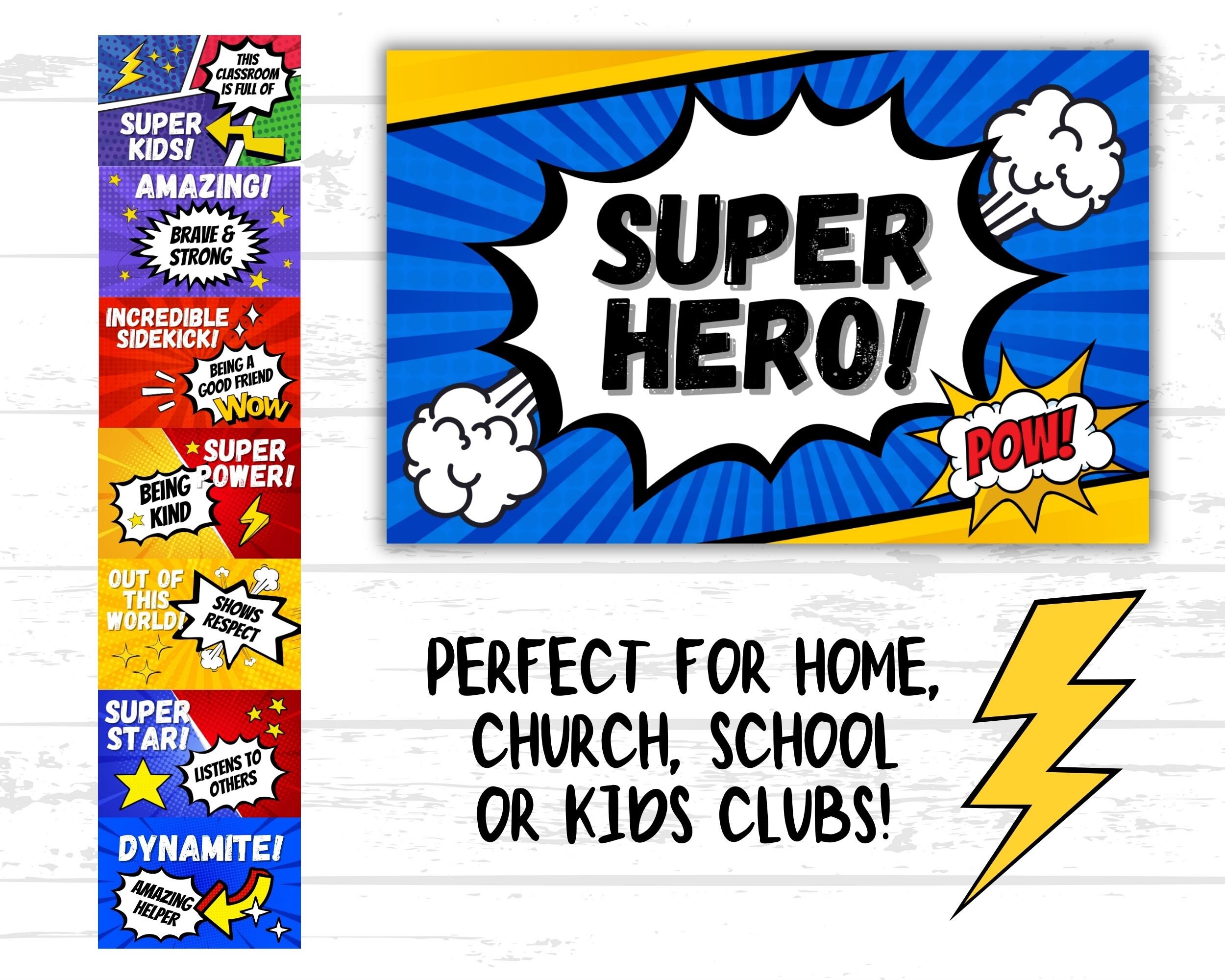 Superhero Printable Behaviour Clip Chart, Encourage Positive Choices ...