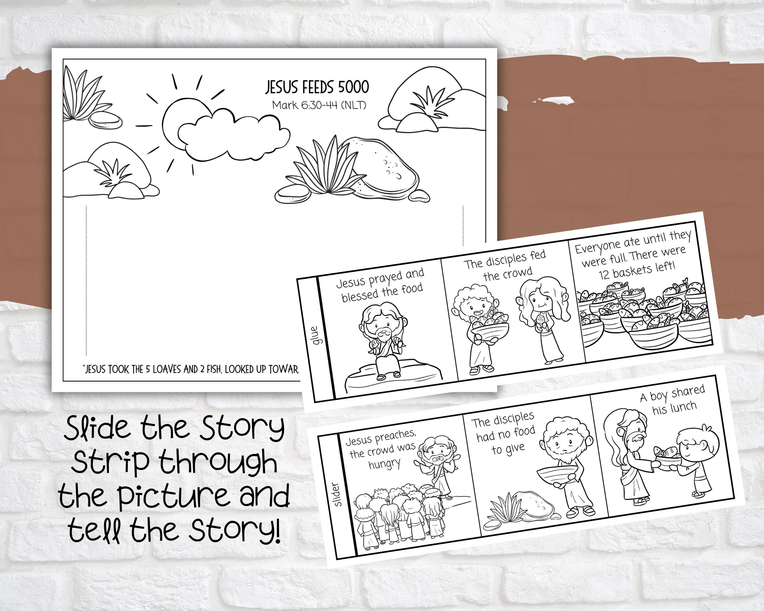 Jesus Feeds 5000 Story Strips, Sunday School Activity, Kids Church ...