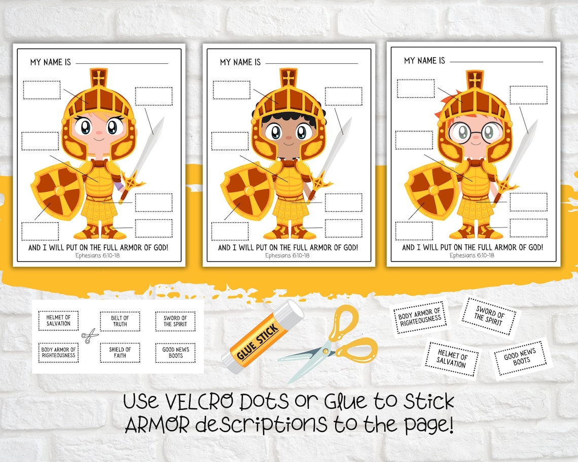 Kids Armor of God Activity Pages, Sunday School Activity, Kids Church ...