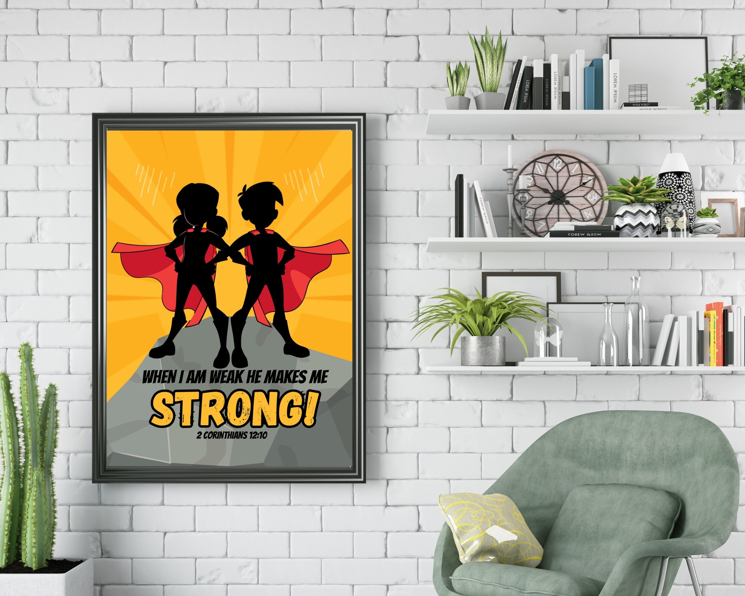Heroes Bible Verse Wall Art When I Am Weak He Makes Me Strong - Etsy