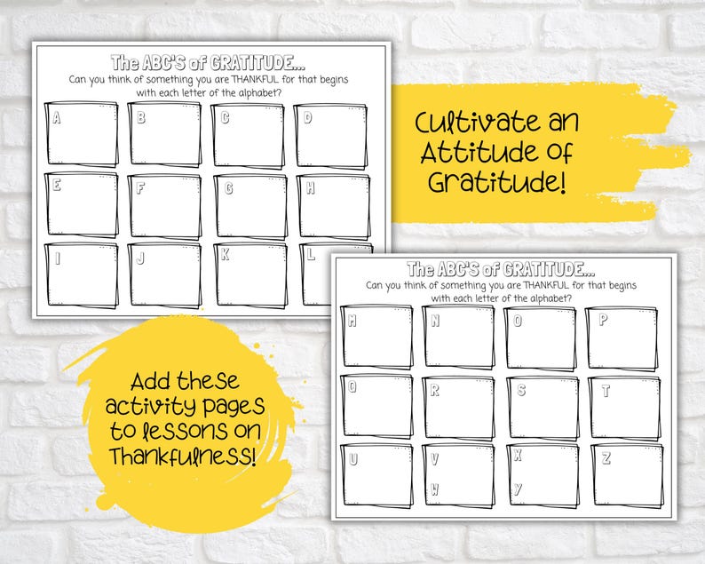 Gratitude Printable Coloring Activity Pages for Kids, Faith Based ...
