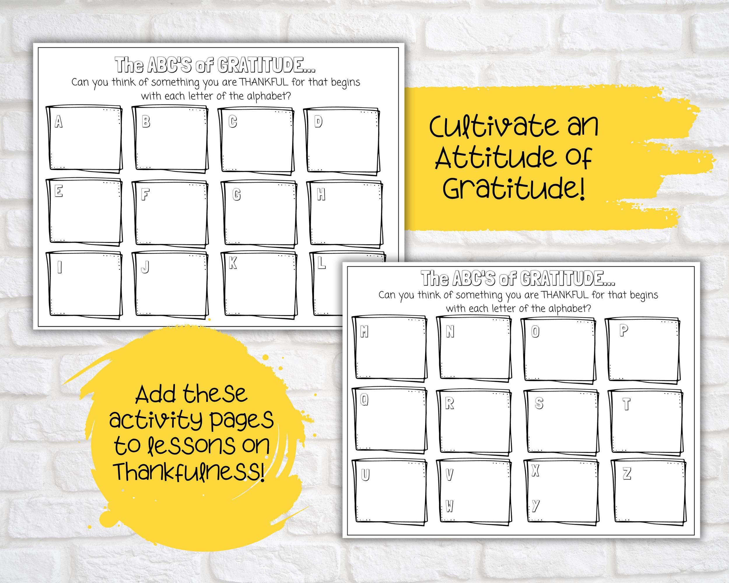 Gratitude Printable Coloring Activity Pages for Kids, Faith Based ...