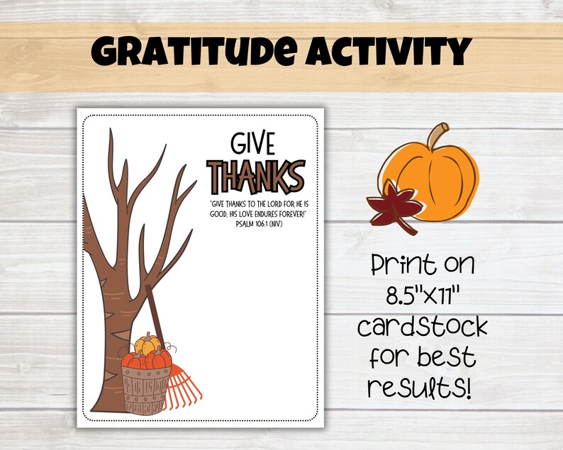 Thanksgiving/fall Gratitude Tree Kids Activity, 30 Faith-filled ...