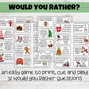 Kids Printable Christmas Would You Rather Game, Faith Based Activity ...