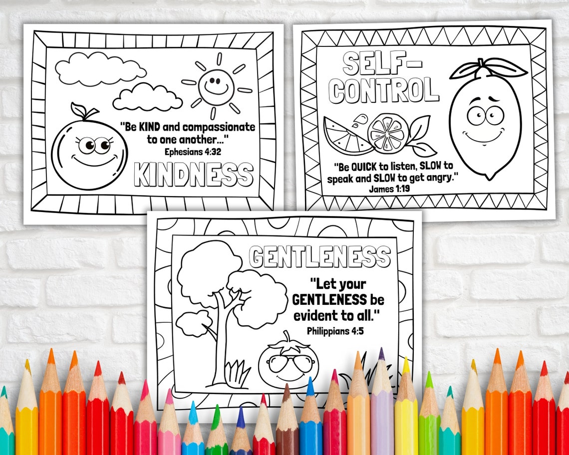 Fruit of the Spirit Printable Coloring Pages, Sunday School, Kids ...