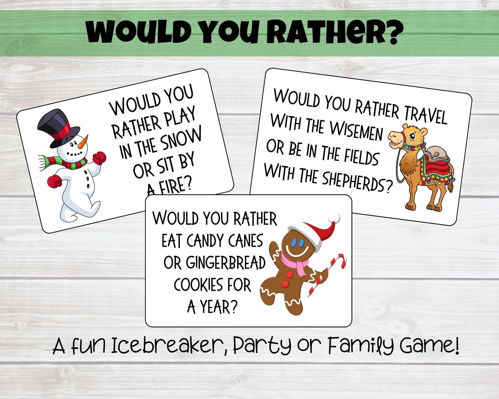 Kids Printable Christmas Would You Rather Game, Faith Based Activity ...