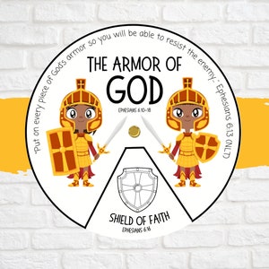 Kids Armor of God Story Spinner Color Wheel, Sunday School Activity ...