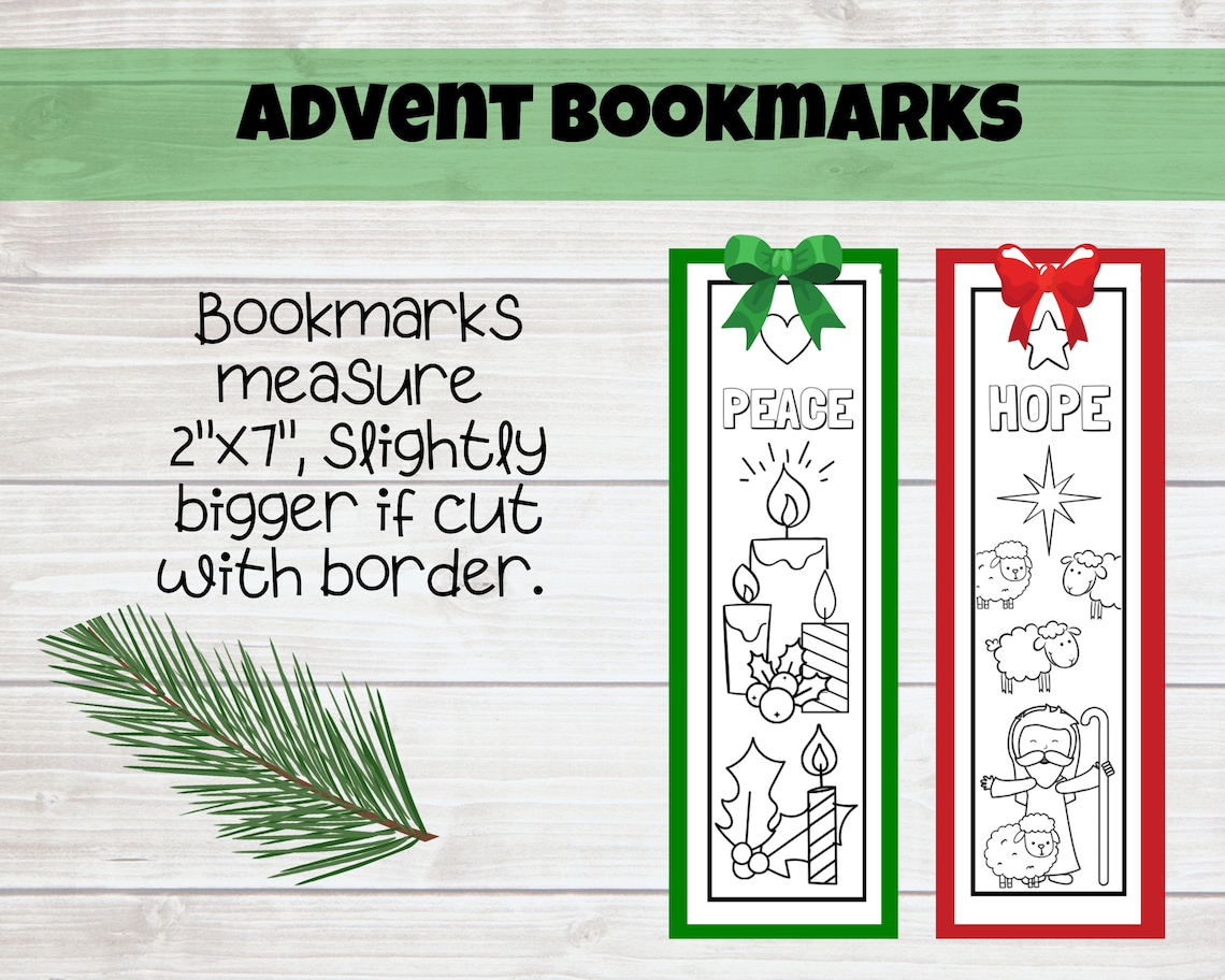 Kids Printable Advent Coloring Bookmarks, Christmas Sunday School ...
