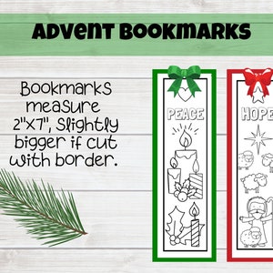 Kids Printable Advent Coloring Bookmarks, Christmas Sunday School ...