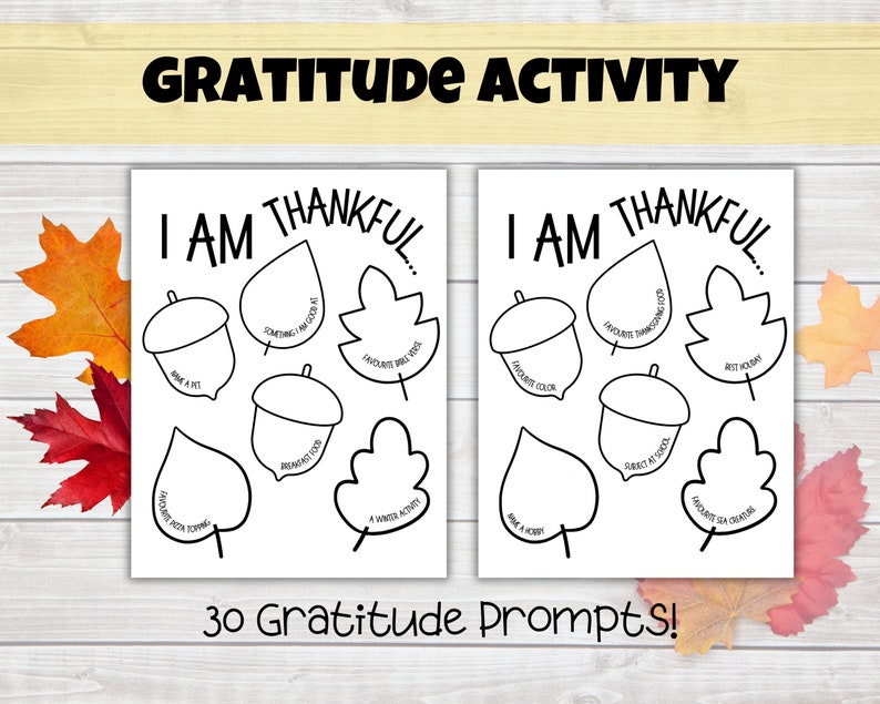 Thanksgiving/fall Bible Themed Activity, 30 Gratitude Prompts, Sunday ...