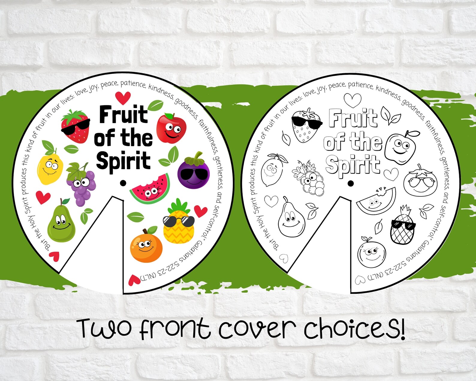 Kids Printable Fruit of the Spirit Spinner Color Wheel, Sunday School ...