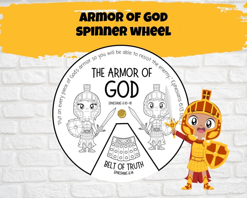 Kids Armor of God Story Spinner Color Wheel, Sunday School Activity ...