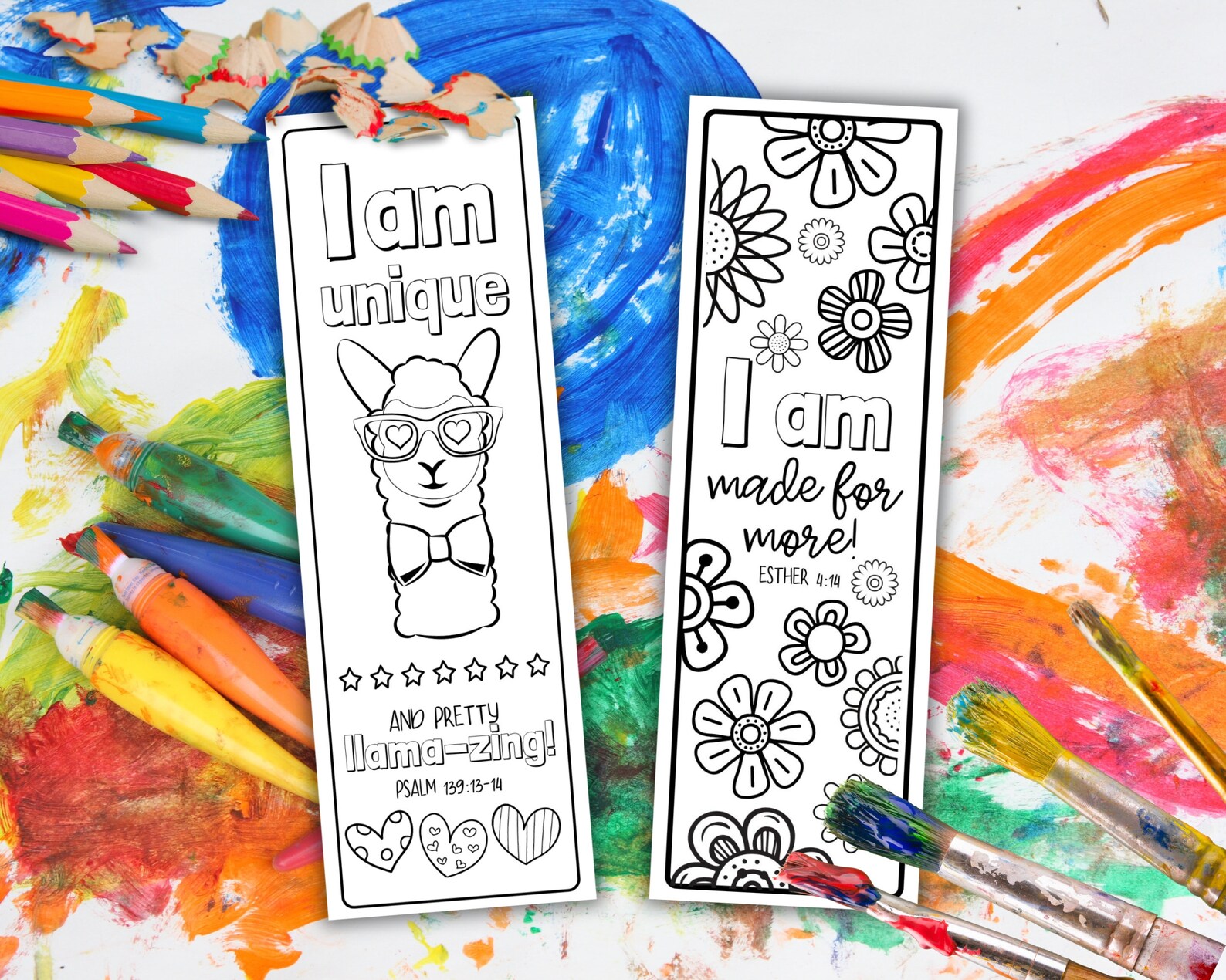 Affirmation Bible Verse Bookmarks, Kids Colouring, Printable Bookmarks ...