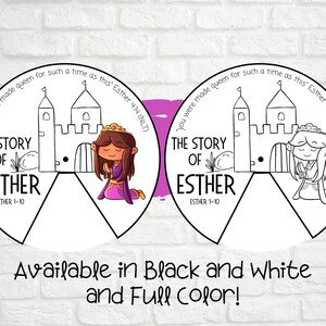 Kids Printable Queen Esther Story Spinner Wheel, Sunday School Activity ...