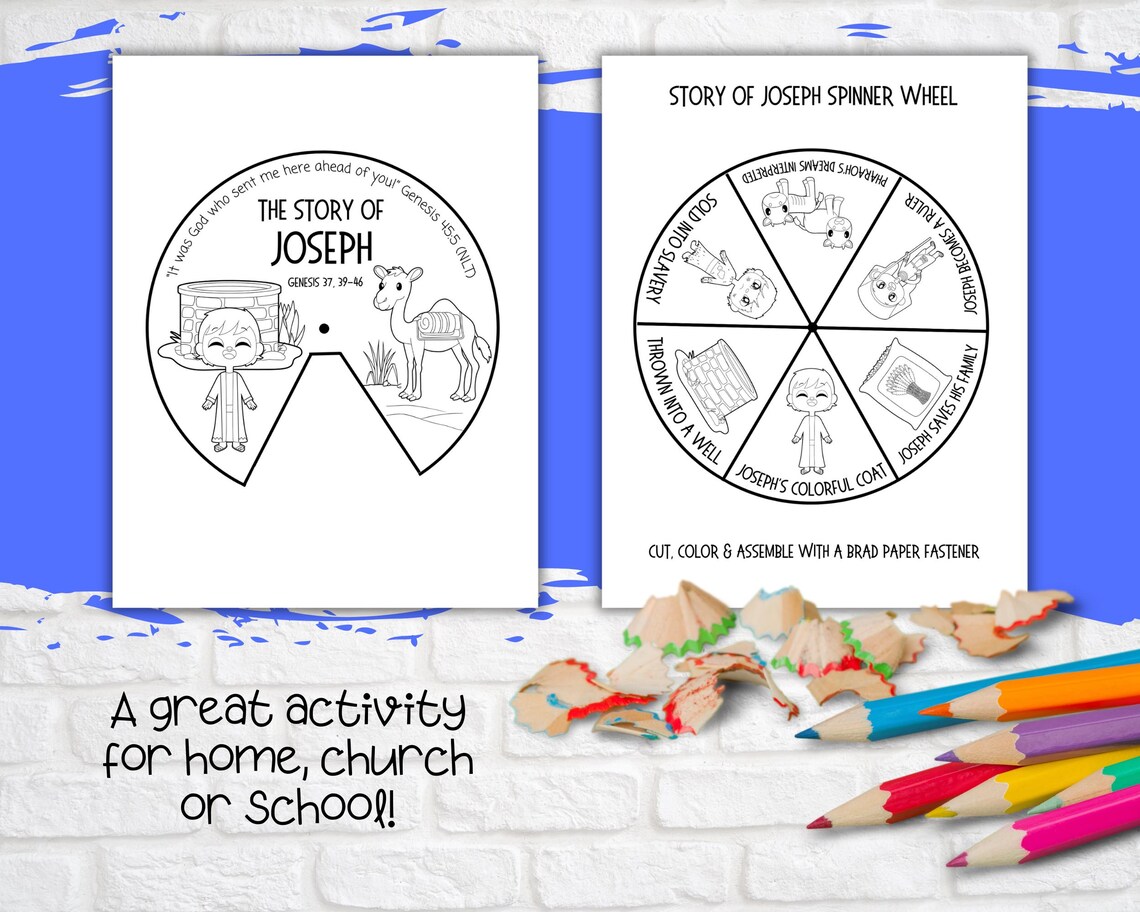 Joseph Story Spinner Wheel, Sunday School Activity, Kids Church Craft ...