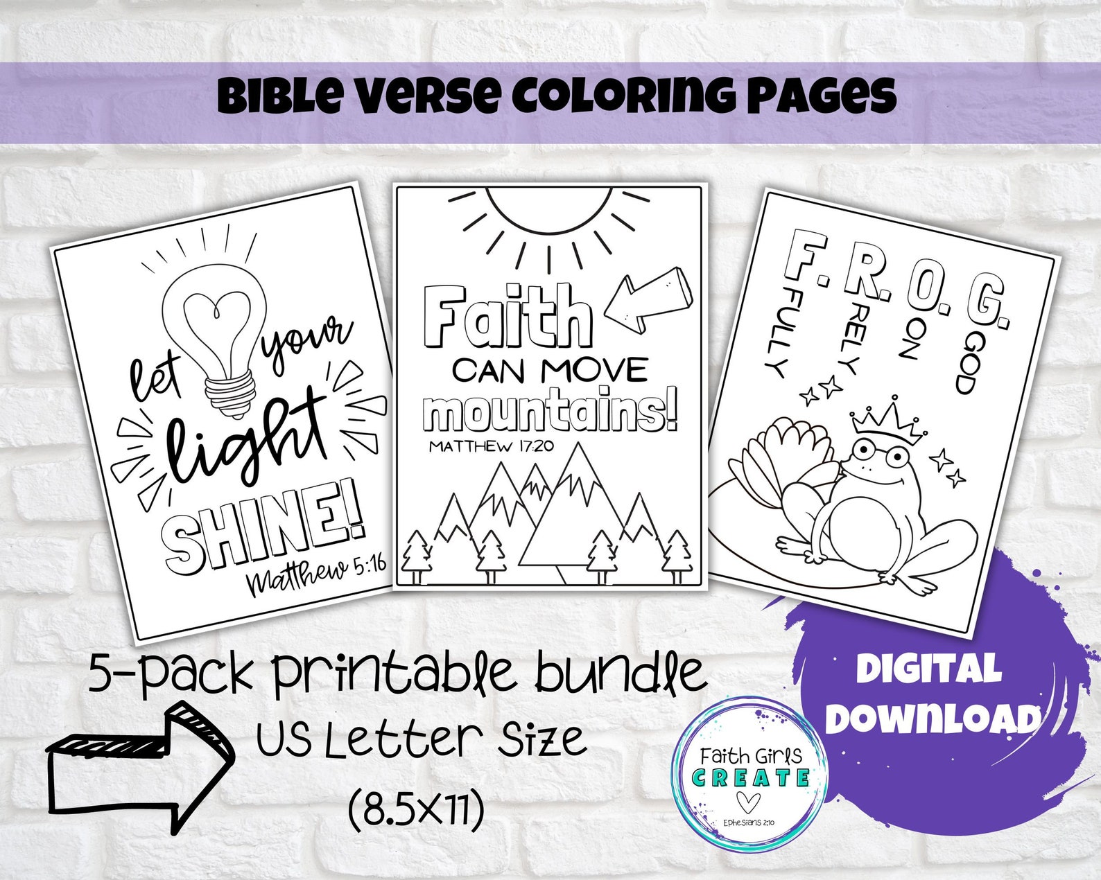 Kids Bible Verse Printable Colouring Pages, Faith Can Move Mountains ...