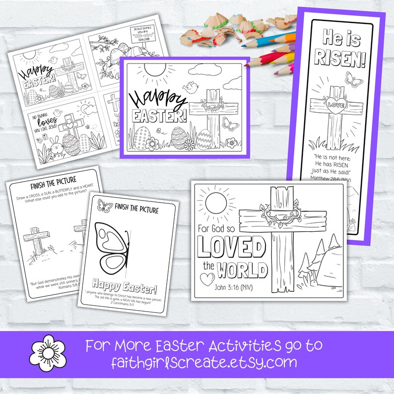 Printable Bible Verse Easter Activity Pages, Easter Games, Sunday ...