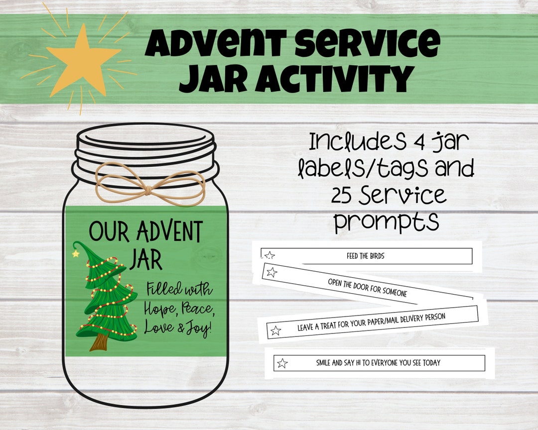 Advent Service Jar Activity, 25 Fun Service Prompts, Christmas Project ...