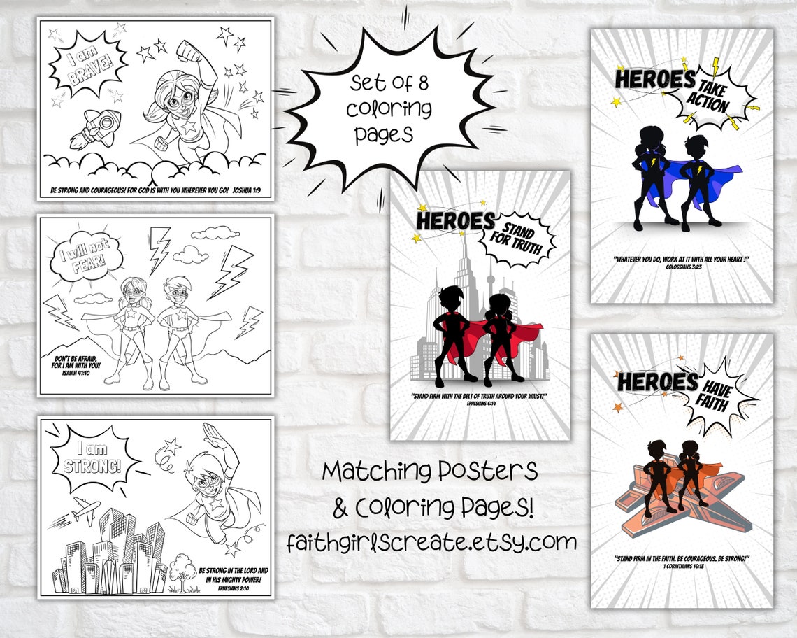 Superhero Bible Verse Wall Art, Printable Scripture Poster, I Can Do ...