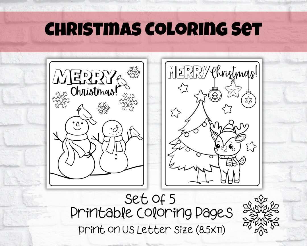 Kids Printable Christmas Coloring Pages, Holiday Snowman Coloring, Set ...