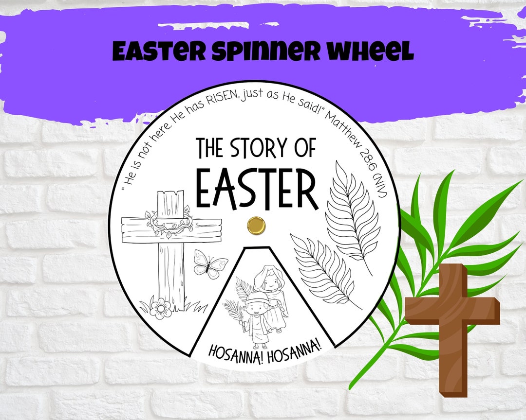 Easter Story Spinner Color Wheel, Sunday School Activity, Kids Church, Holy Week Craft, Easter ...
