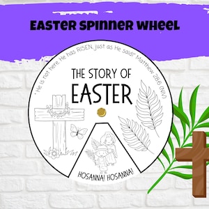 Easter Story Spinner Color Wheel, Sunday School Activity, Kids Church ...