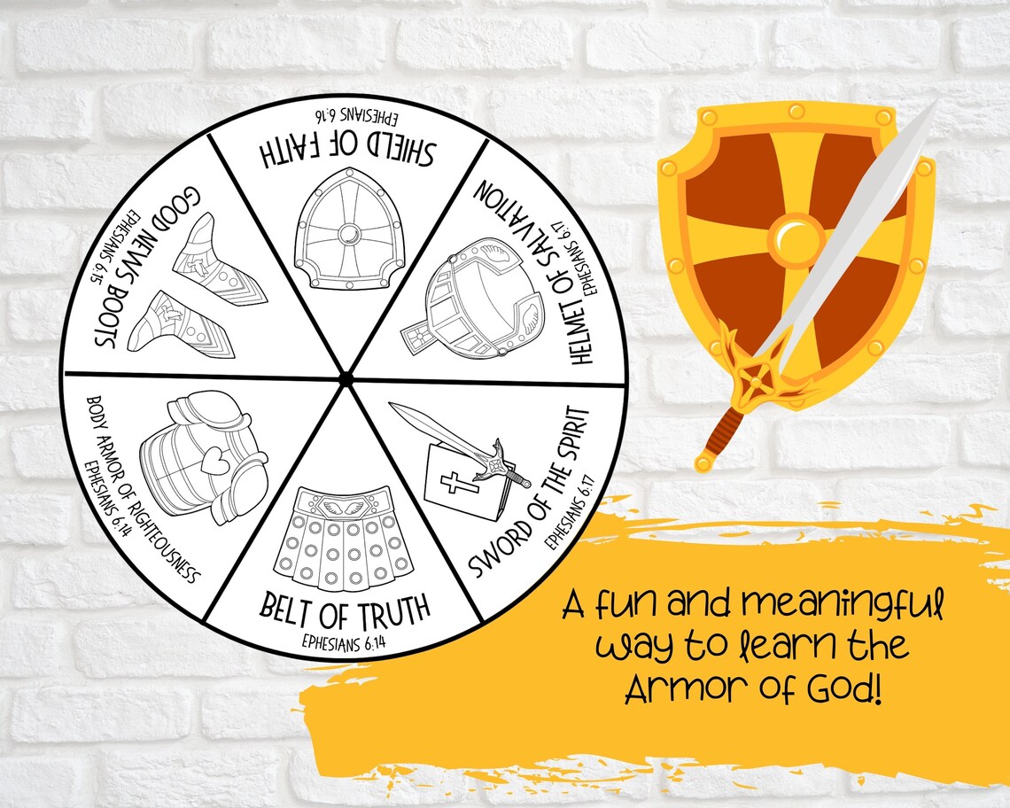 Kids Armor of God Story Spinner Color Wheel, Sunday School Activity ...