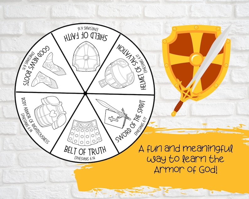 Kids Armor of God Story Spinner Color Wheel, Sunday School Activity ...