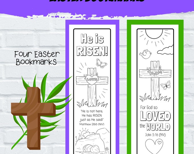 Easter Printable Bookmarks, Coloring Bookmarks, Printable Bookmarks ...