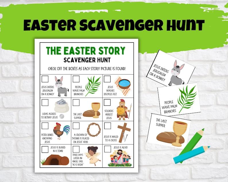 Easter Story Scavenger Hunt, Sunday School Activity, Kids Church, Holy ...